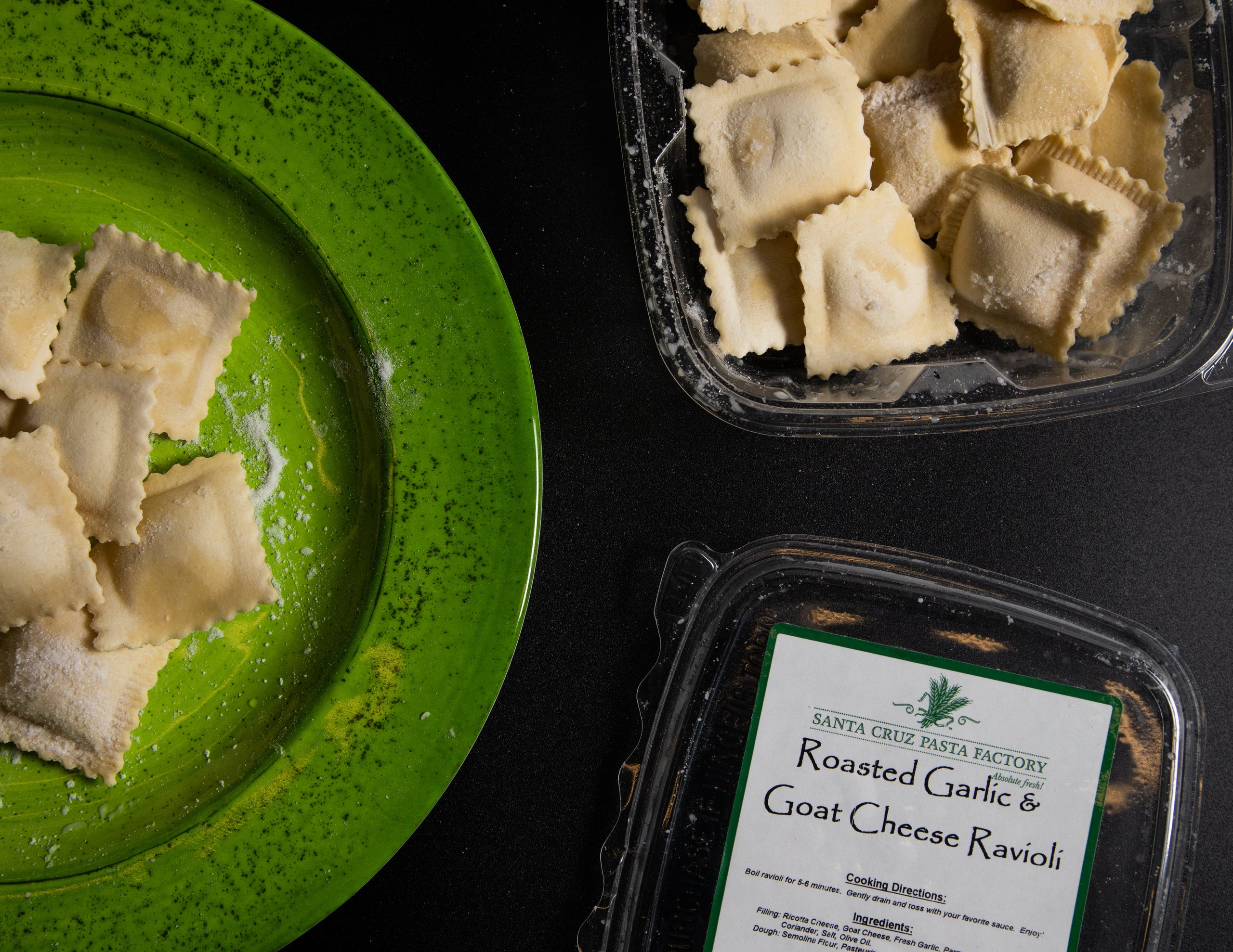 Homemade Garlic Goat Cheese Ravioli | Neto Sausage / Santa Cruz Pasta ...